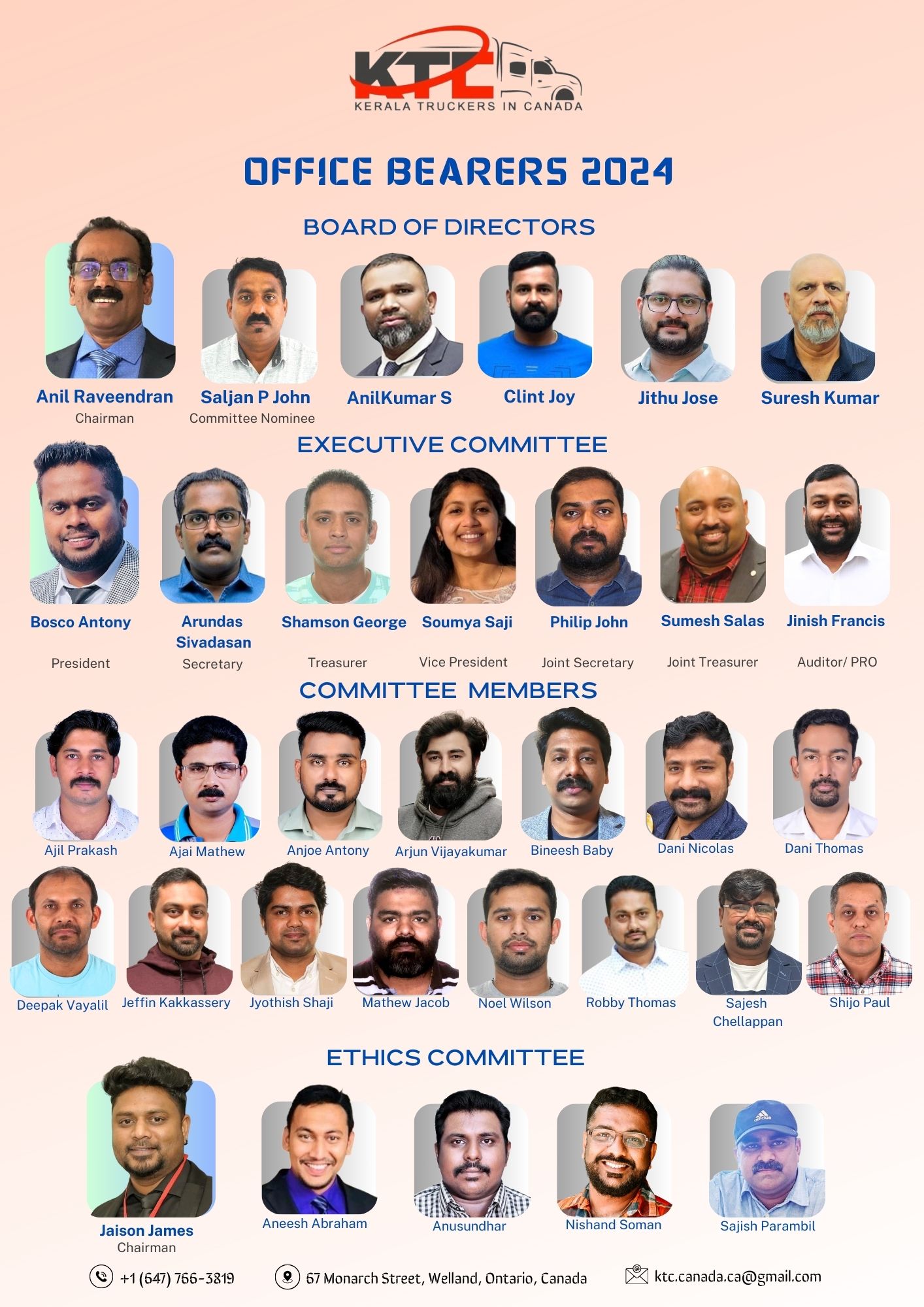 office bearers 2024 - KTC Canada